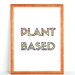 Plant Based Poster, Plant Based Gifts, Vegan Prints, Vegan Printable ...
