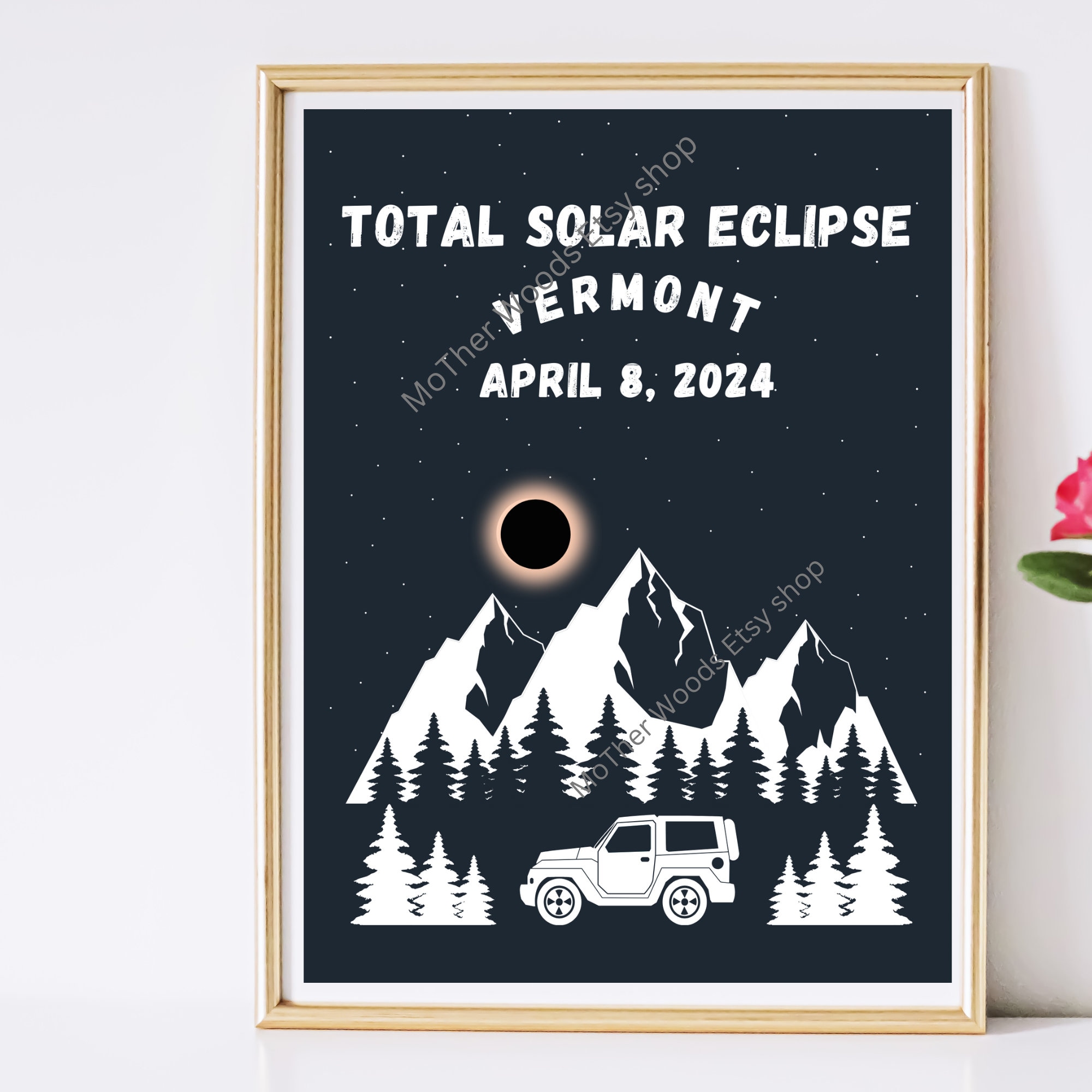 Vermont Solar Eclipse, Eclipse Poster, Total Eclipse 2024, Vermont ...