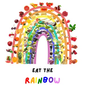 Fruits Poster: Eat the Rainbow, Printable Fruit Art, Vegetable Art ...