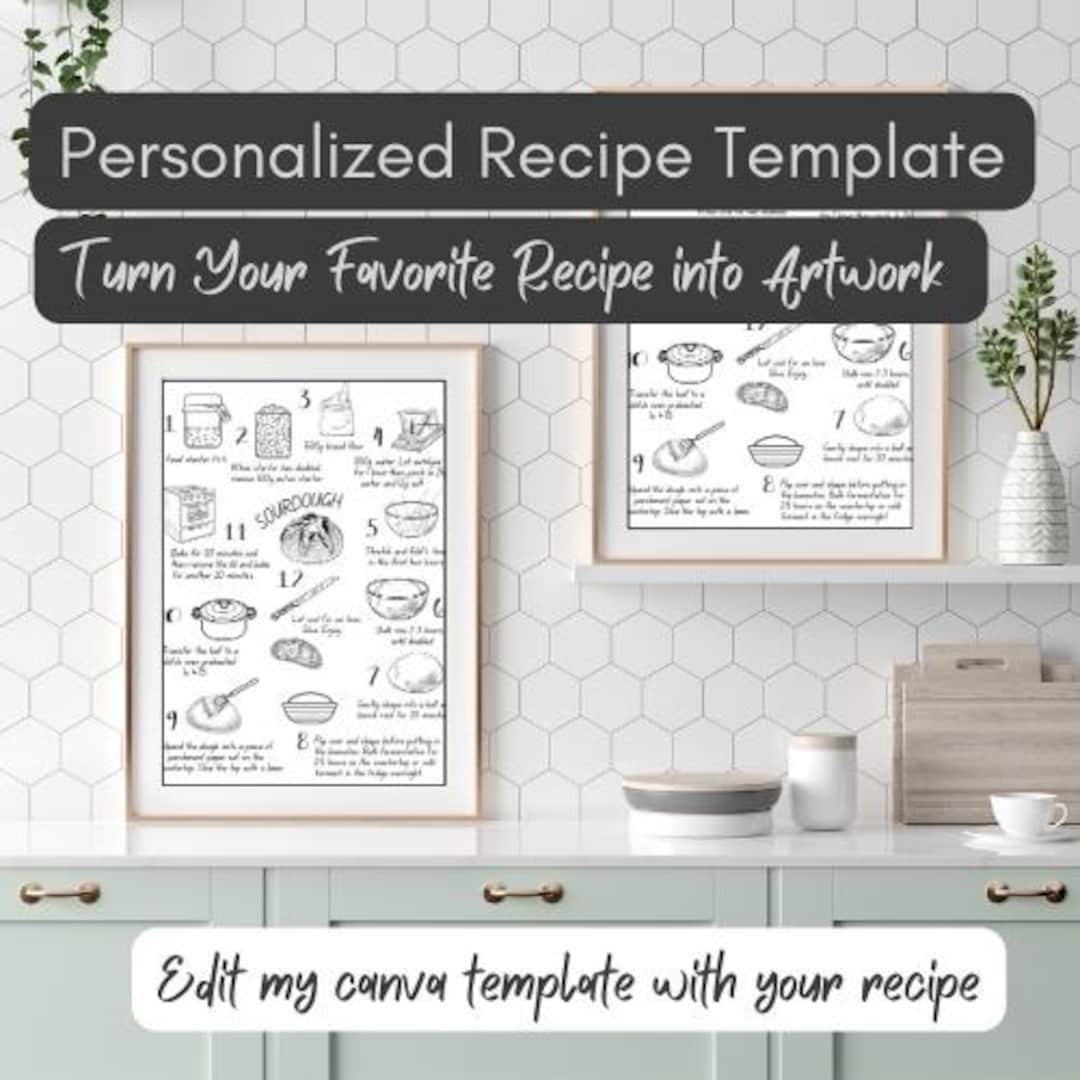 Personalized Recipe Poster, Custom Recipe, Sourdough Recipe, Recipe ...