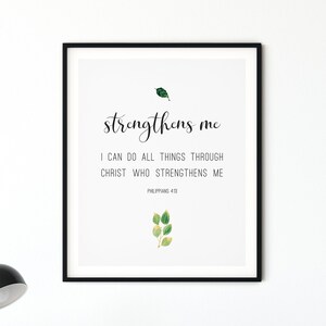 Philippians 4:13 Bible Verse Wall Art, Christian Wall Decor, Bible ...