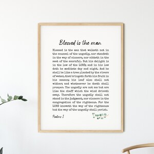 Psalms 1 Blessed is the Man Bible Verse Wall Art Printable, Christian ...