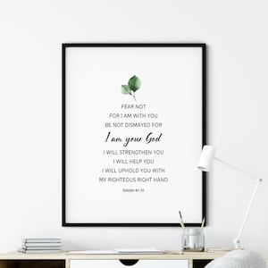 Isaiah 41:10 Bible Verse Wall Art, Christian Wall Decor, Nursery Bible ...