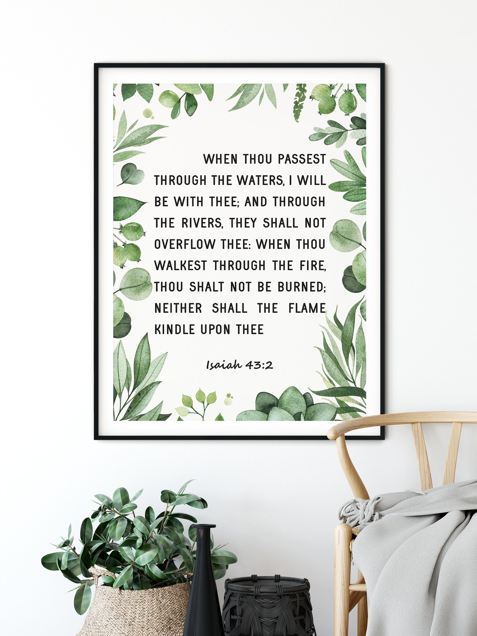 Isaiah 43:2 KJV Bible Verse Wall Art Printable Christian - Etsy New Zealand