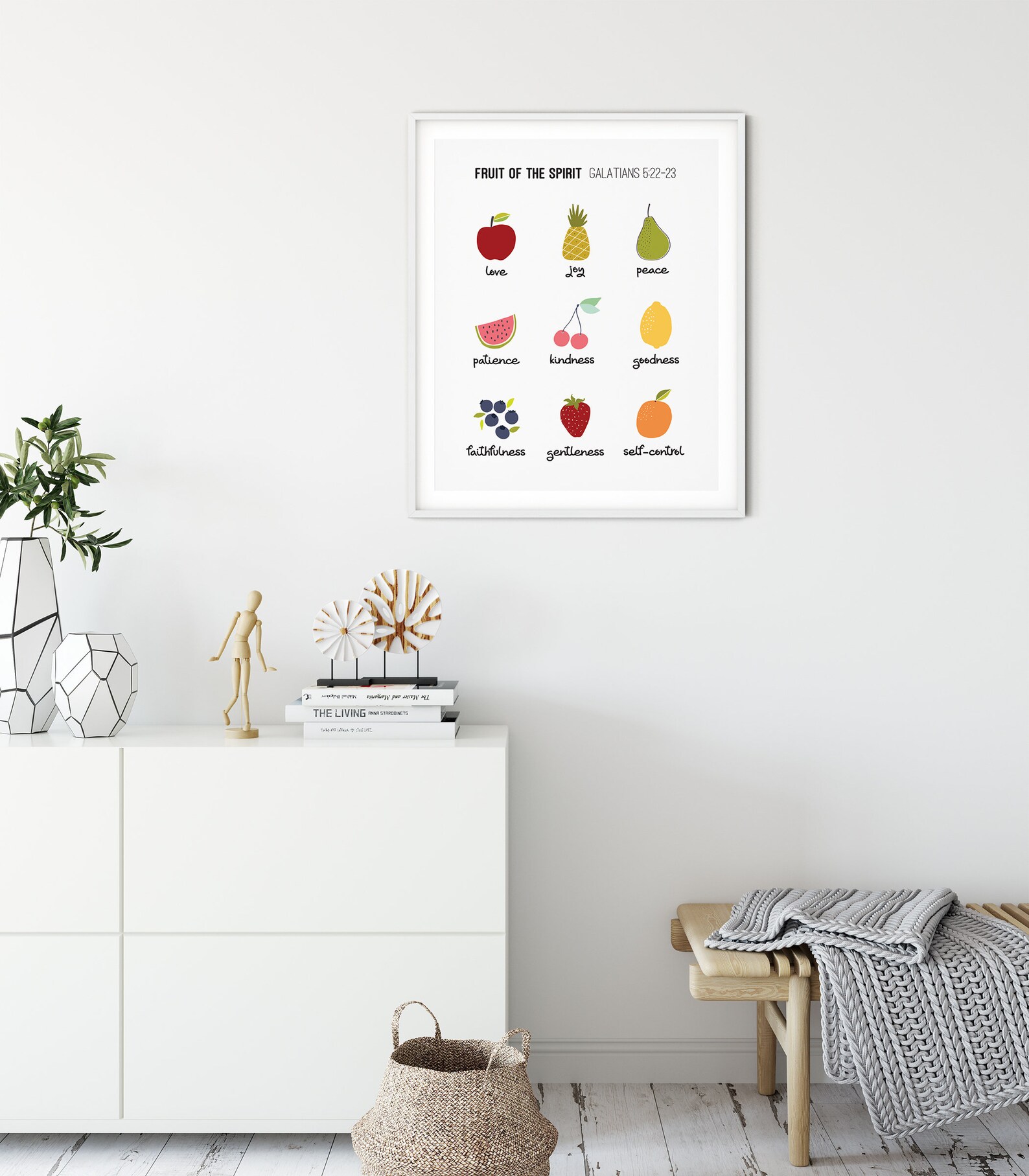 Galatians 5:22-23 Fruit of the Spirit Bible Verse Wall Art - Etsy