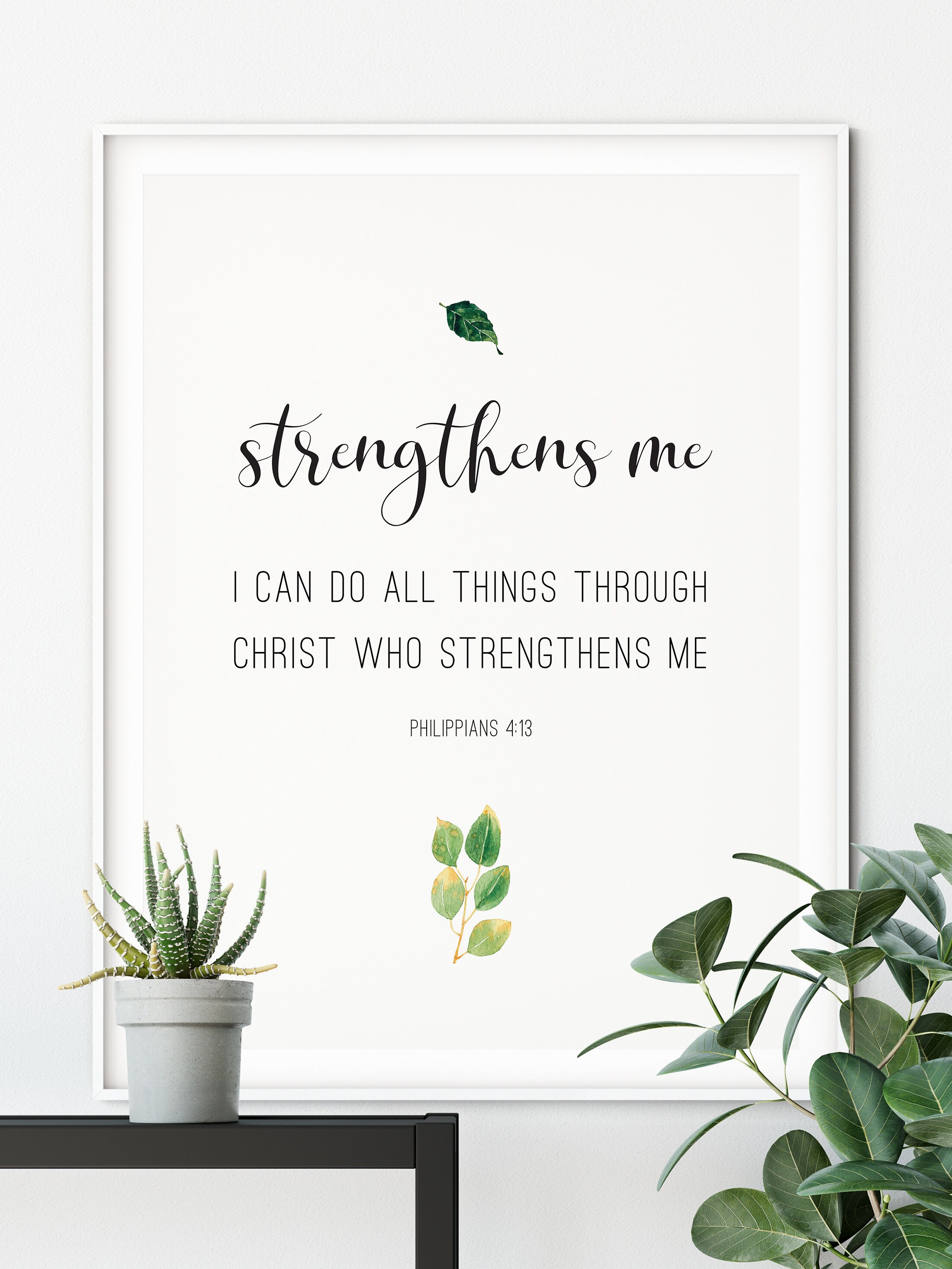Philippians 4:13 Bible Verse Wall Art, Christian Wall Decor, Bible ...