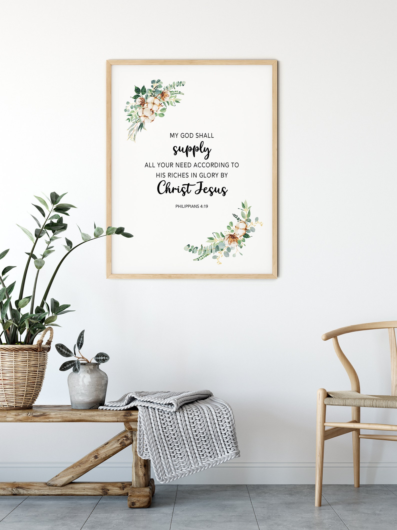 Philippians 4:19 Bible Verse Wall Art Christian Wall Decor - Etsy