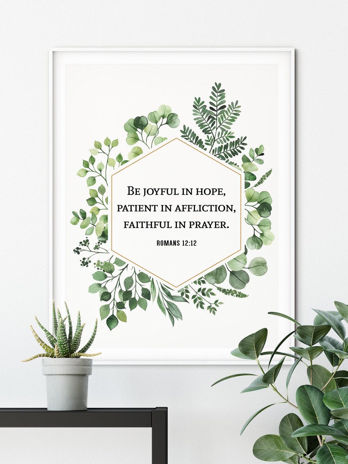 Romans 12:12 Bible Verse Wall Art, Christian Wall Decor, Nursery Bible ...