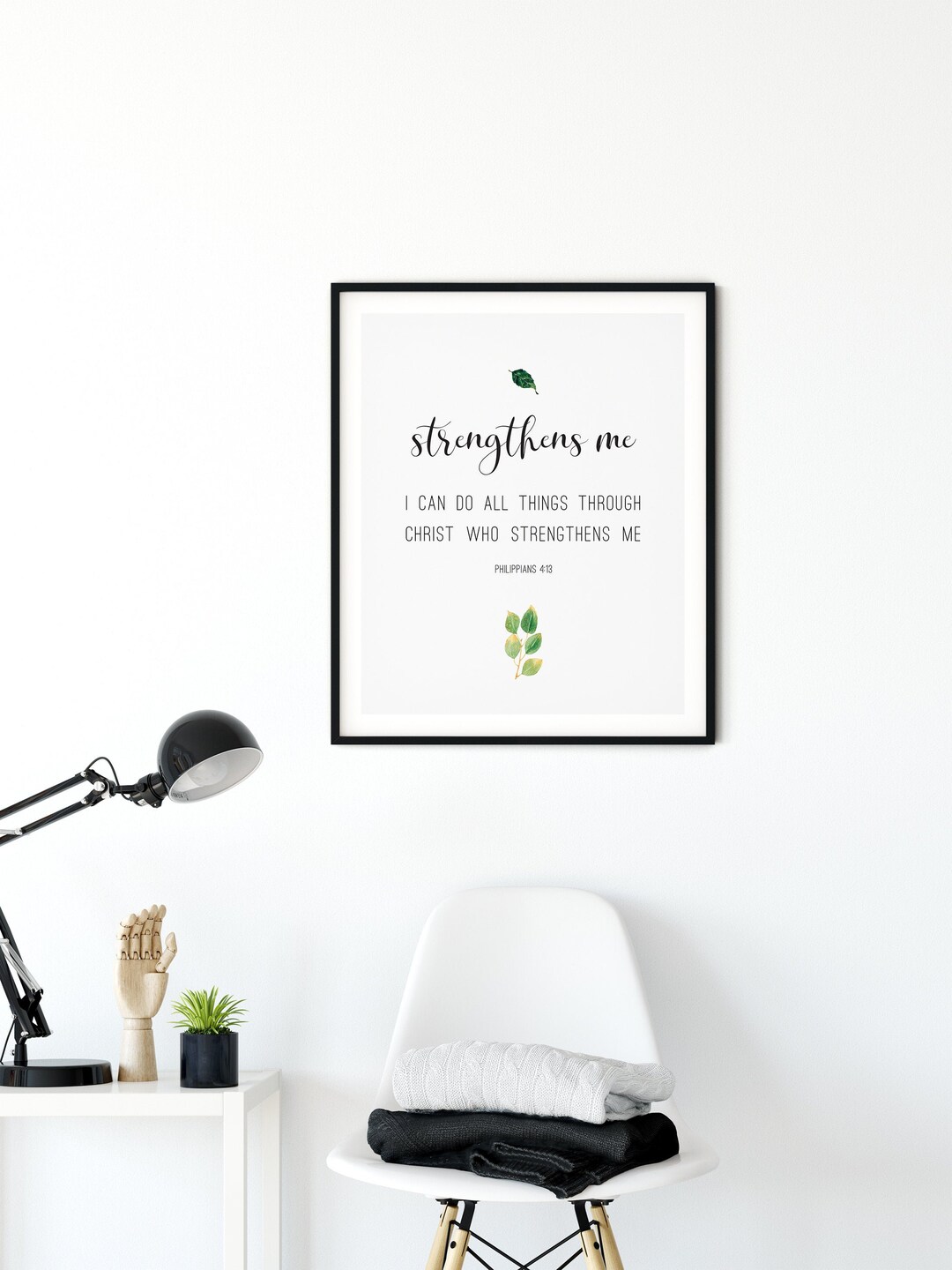 Philippians 4:13 Bible Verse Wall Art, Christian Wall Decor, Bible ...