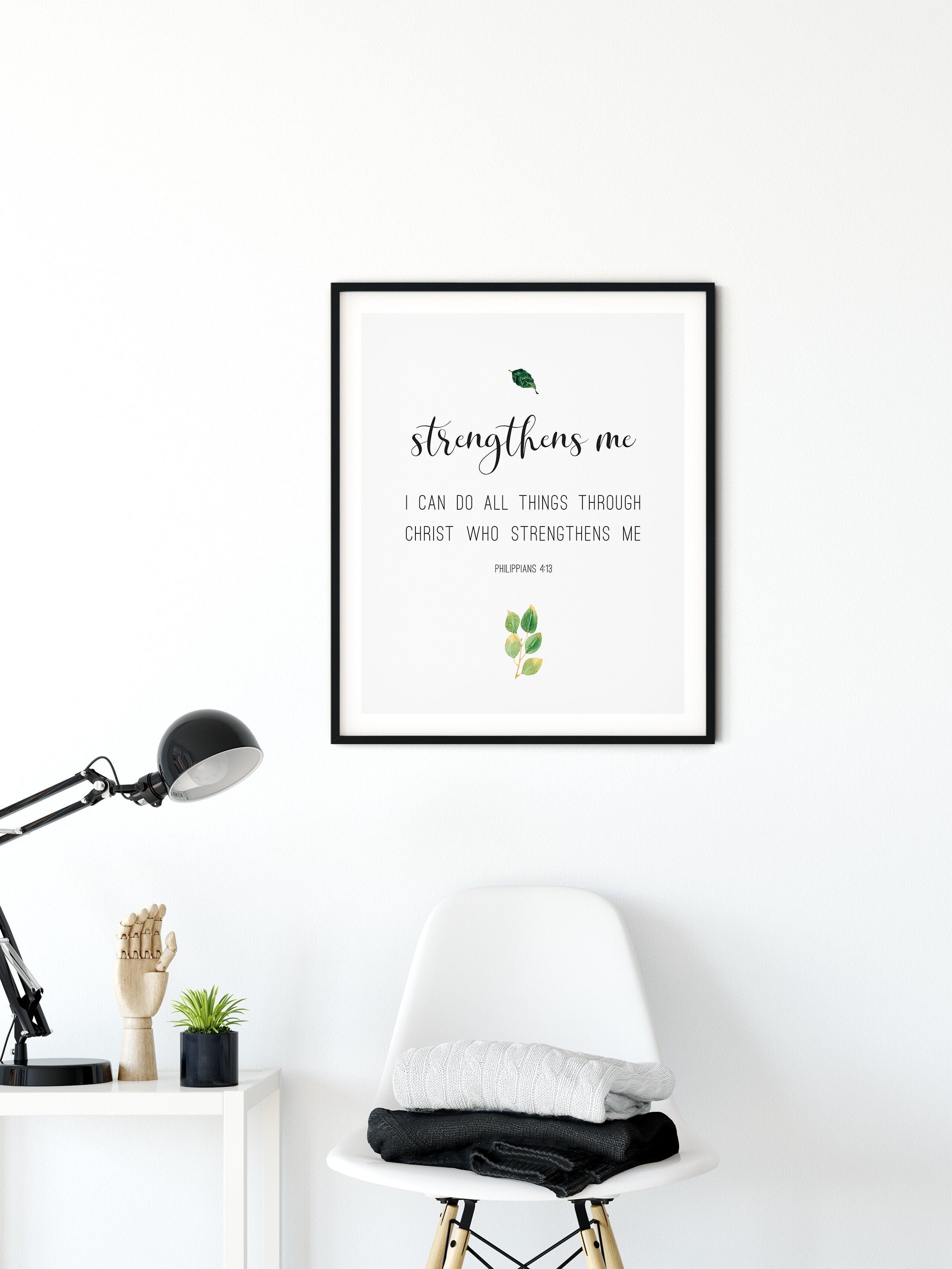 Philippians 4:13 Bible Verse Wall Art, Christian Wall Decor, Bible ...