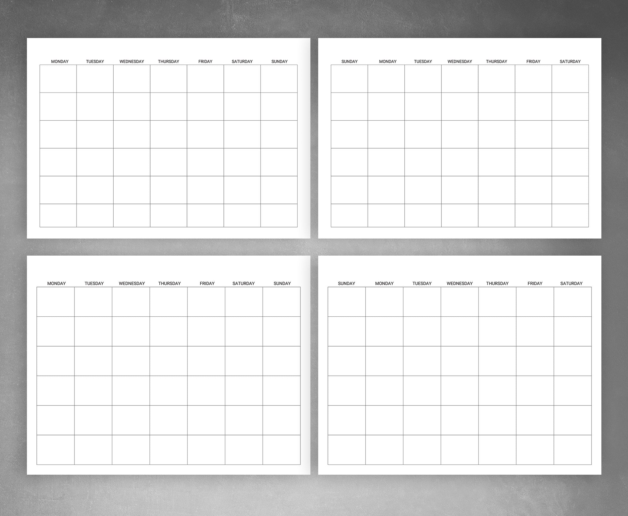 Blank Calendar Printable Page, Ready to Print Calendar, DIY Calendar ...