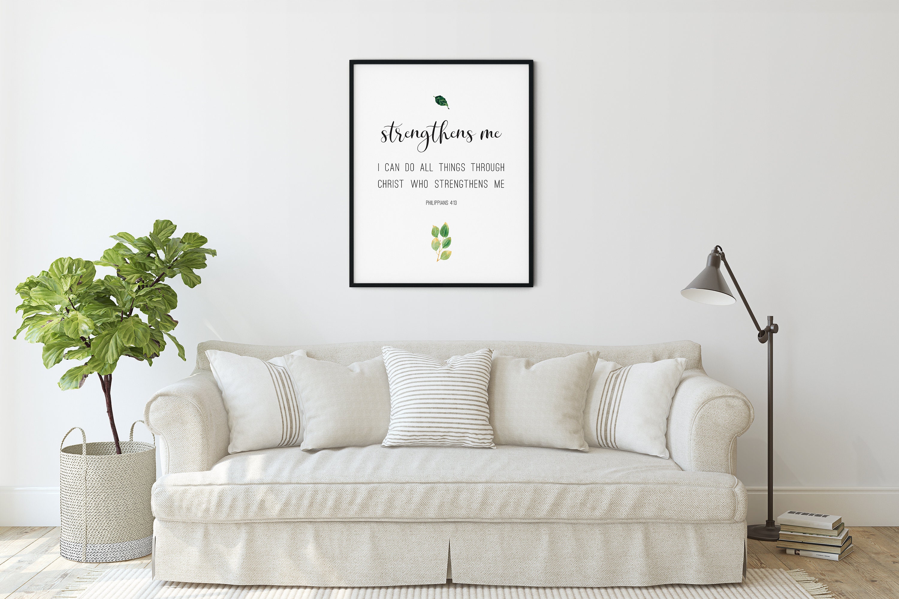 Philippians 4:13 Bible Verse Wall Art, Christian Wall Decor, Bible ...