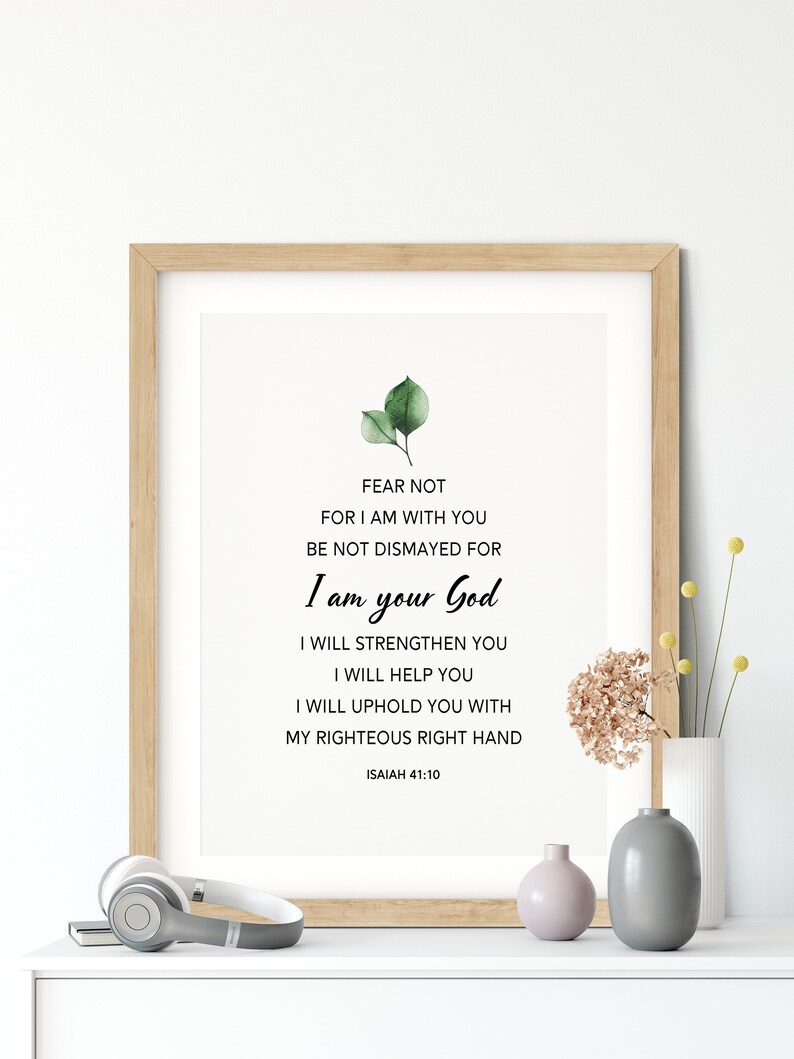 Isaiah 41:10 Bible Verse Wall Art, Christian Wall Decor, Nursery Bible ...