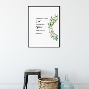 Psalm 118:24 Bible Verse Wall Art, Christian Wall Decor, Nursery Bible ...