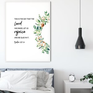 Psalm 118:24 Bible Verse Wall Art, Christian Wall Decor, Nursery Bible ...