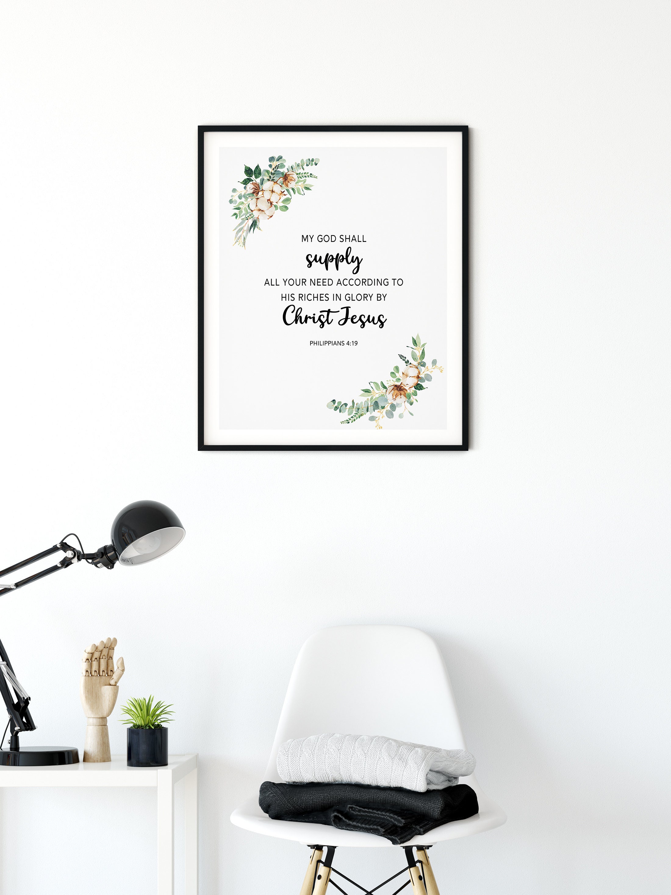 Philippians 4:19 Bible Verse Wall Art Christian Wall Decor - Etsy