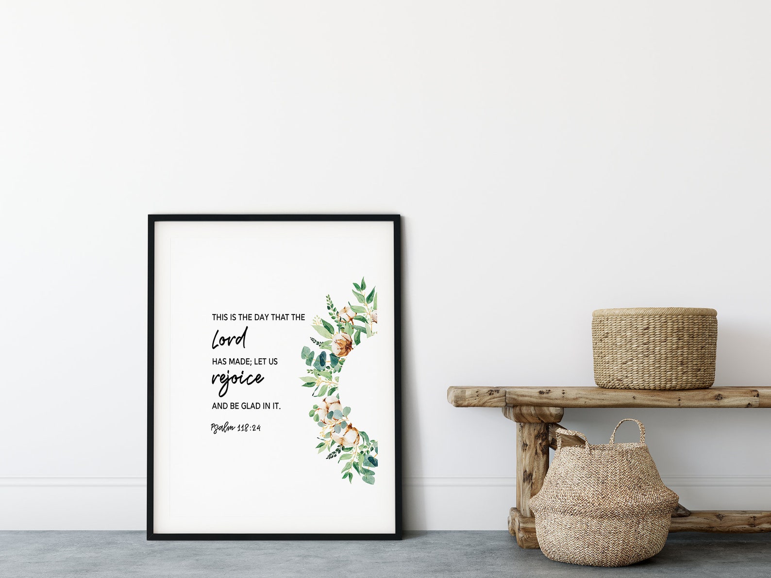 Psalm 118:24 Bible Verse Wall Art, Christian Wall Decor, Nursery Bible ...