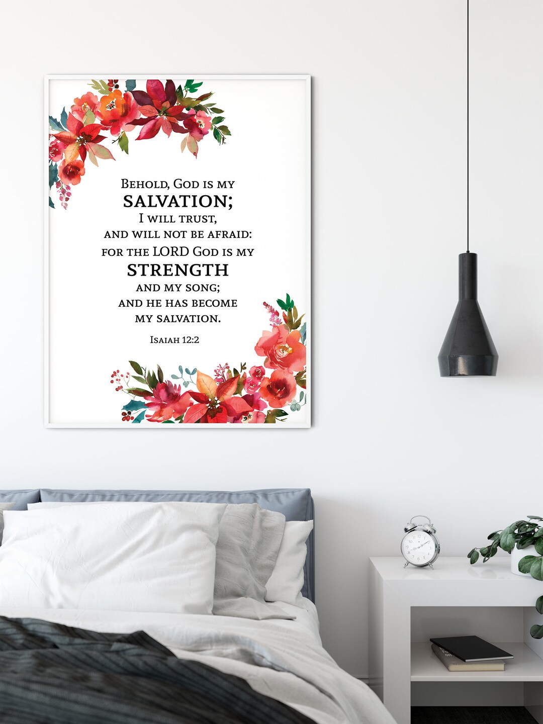 Isaiah 12:2 Bible Verse Wall Art, Nursery Bible Verse Wall Art ...
