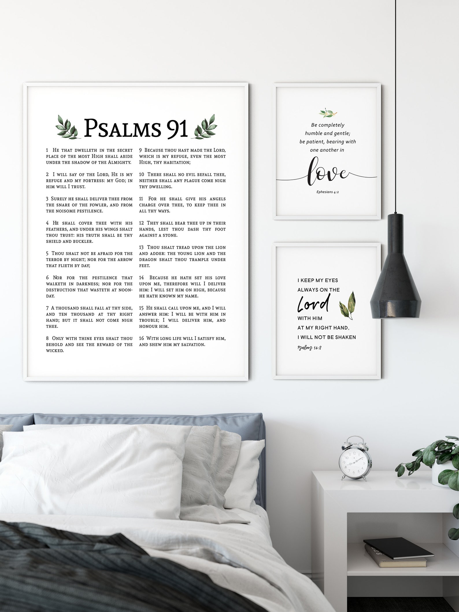 Psalms 91 KJV Bible Verse Wall Art Nursery Bible Verse Decor | Etsy