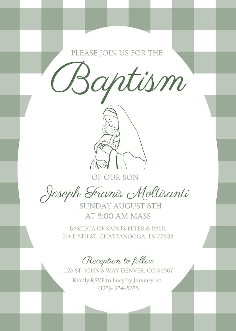 Catholic Baptism Invitation Template With PHOTO, Editable Canva Design ...