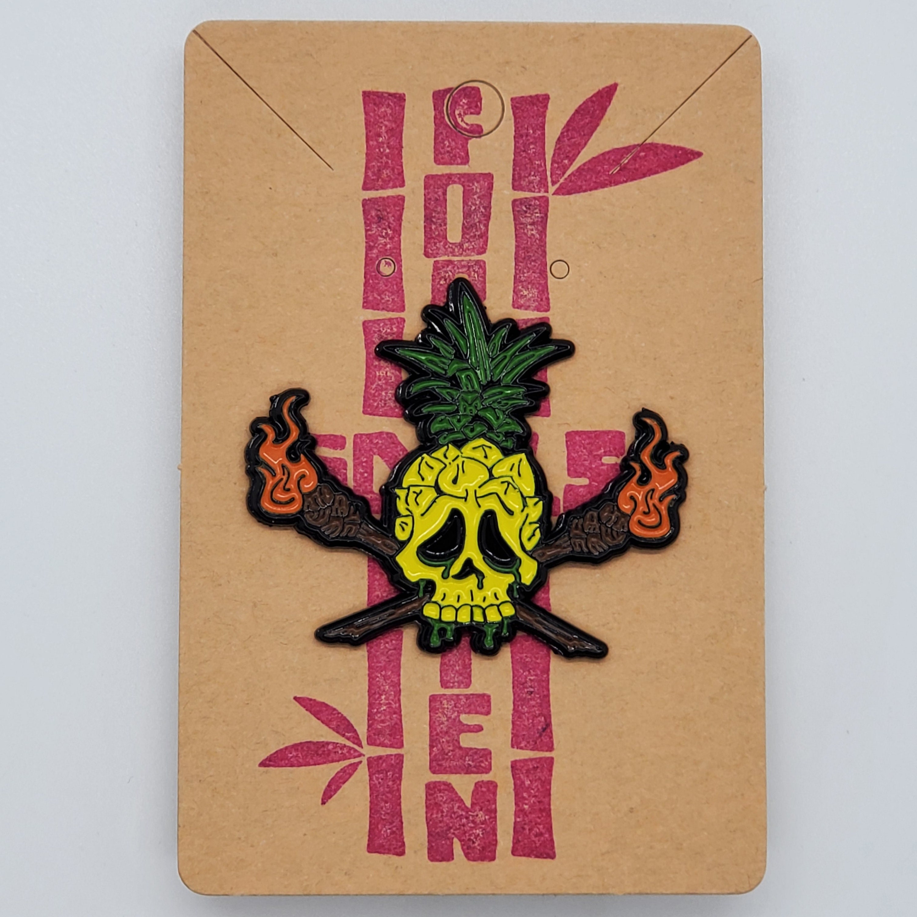 ROTTEN Pin Series 1 Pineapple Skull with Tiki Torches | Etsy
