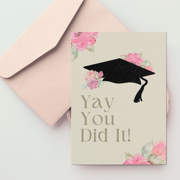 Graduation Card Girl - Etsy