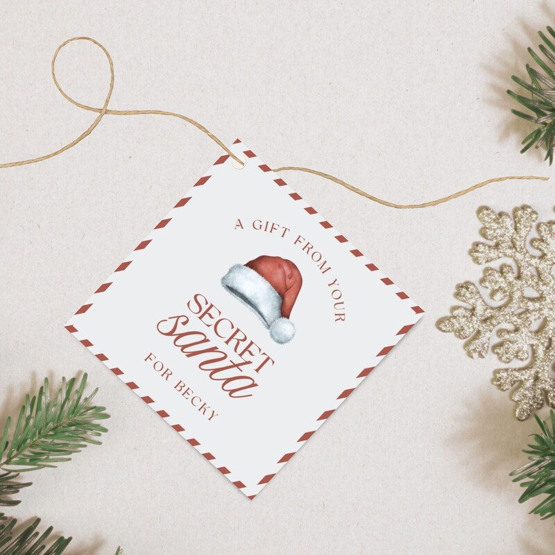 Secret Santa Sticker - Etsy