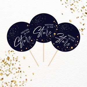 Written in the Stars Cupcake Toppers Celestial Engagement - Etsy