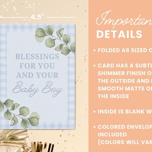 Blue Baby Boy Greeting Card Gift Idea for New Mom or Sip and See ...