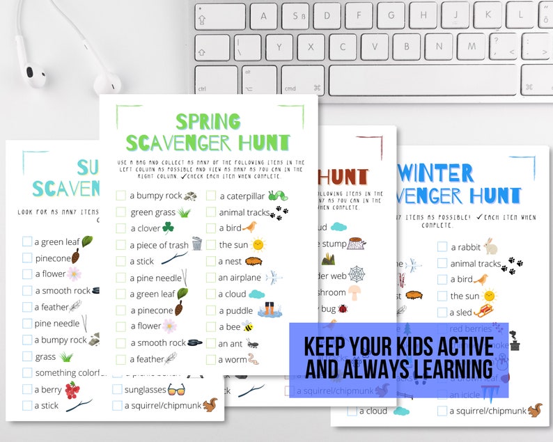 Kids Scavenger Hunt Bundle | I Spy, Outdoor Activity (digital Download ...