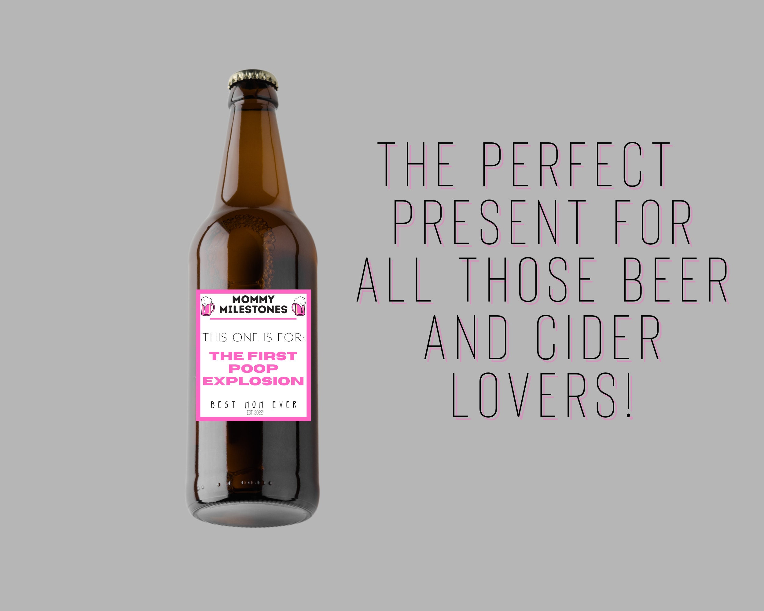 2023, 2024 & 2025 Mommy Milestone Beer and Cider Labels Mom Gifts Baby ...
