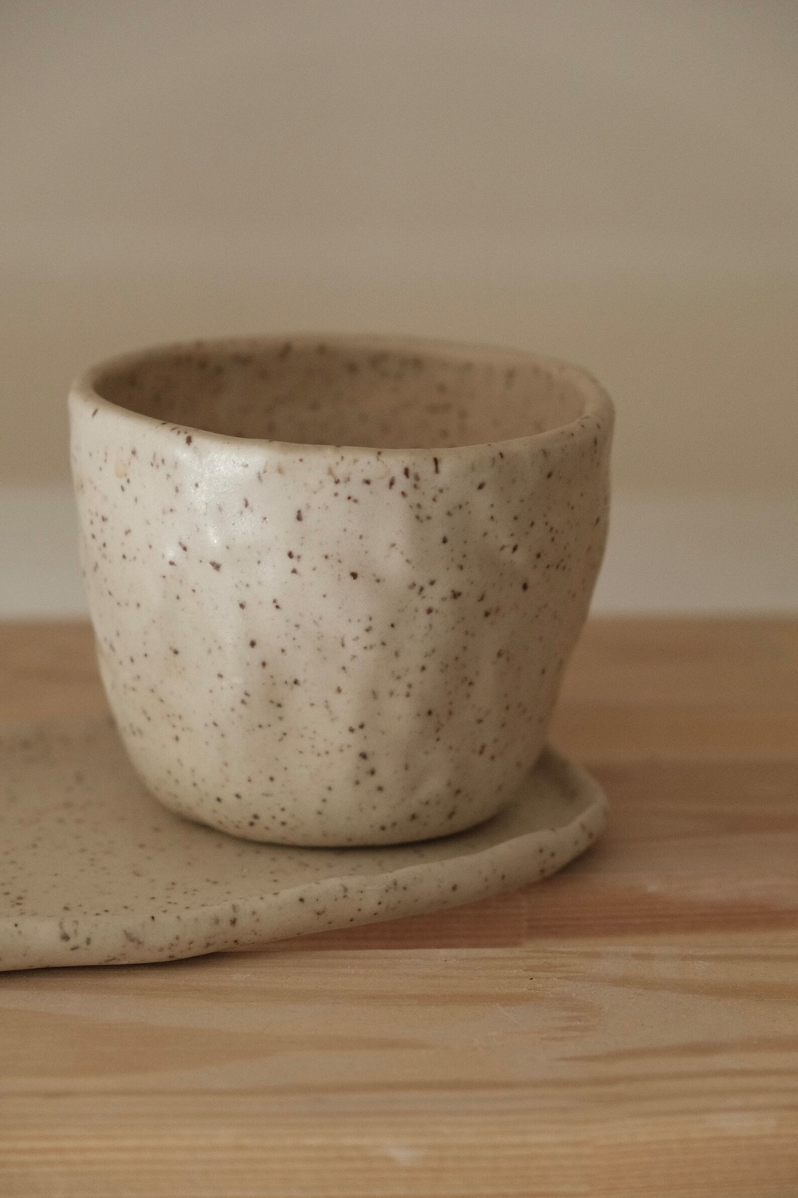 Ceramic Mug and Saucer Set / Pinched Mug / Handmade Ceramic Mug ...