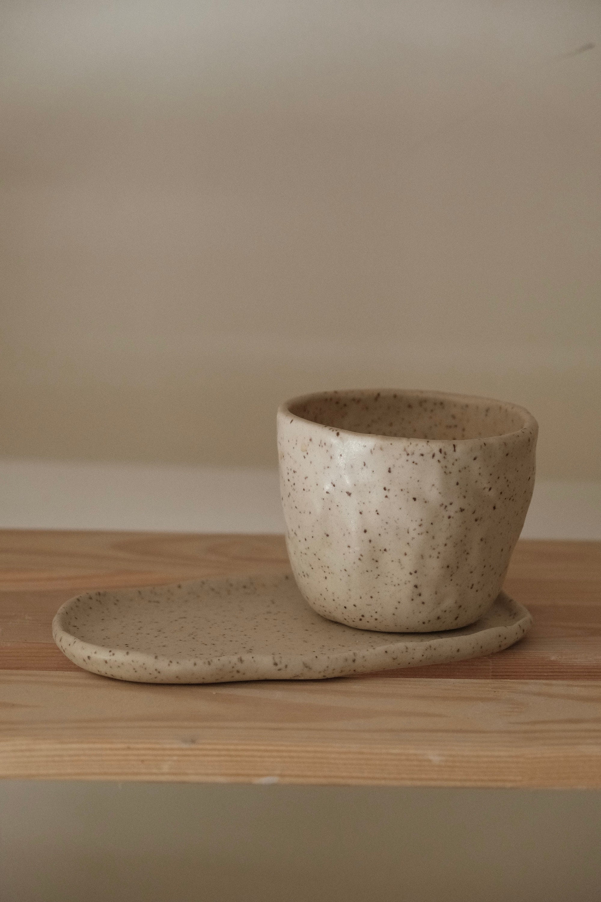 Ceramic Mug and Saucer Set / Pinched Mug / Handmade Ceramic Mug ...