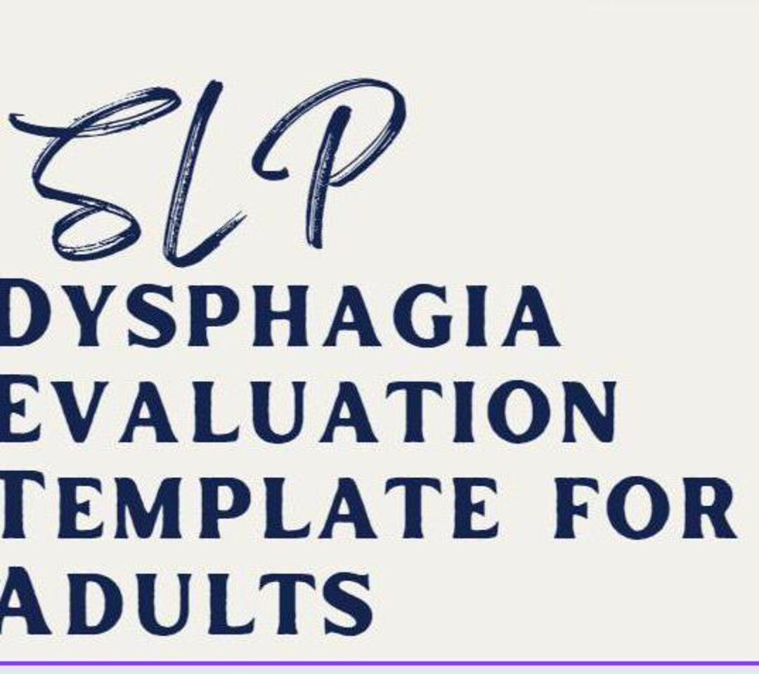 Dysphagia Evaluation Template - Etsy