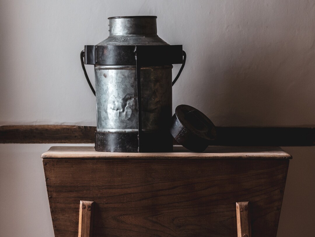 Large Vintage Indian Metal Churn - Etsy