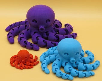 3D Printed Octopus, Articulated Octopus, Fidget Octopus, Octopus Toy ...