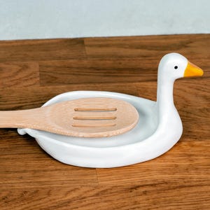Goose Spoon Rest - White Duck Ceramic Kitchen Decor - Etsy