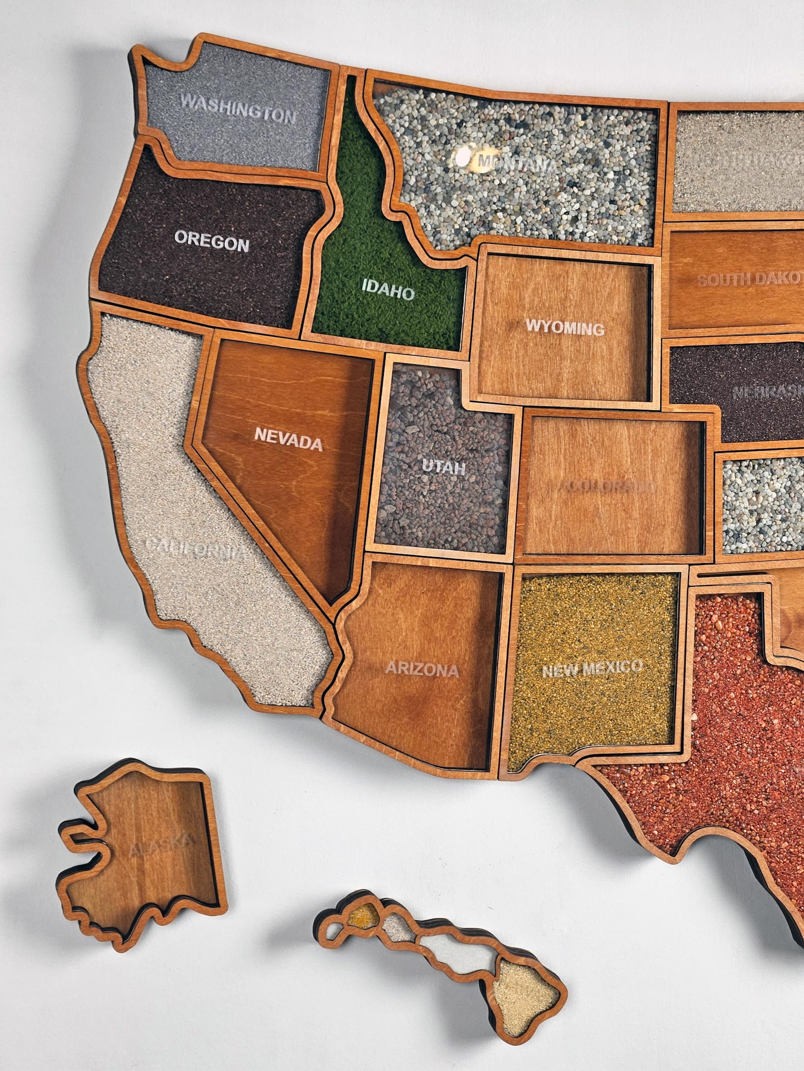US Travel Map Shadow Box for Travel Memories, Display Stand - Etsy