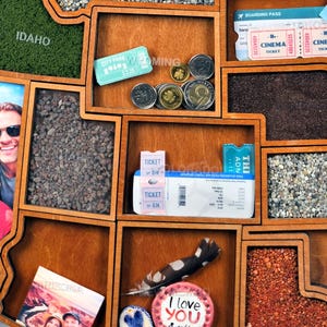 US Travel Map Shadow Box for Travel Memories, Display Stand - Etsy