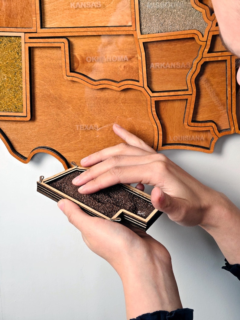 US Travel Map Shadow Box for Travel Memories, Display Stand - Etsy
