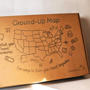 US Travel Map Shadow Box for Travel Memories, Display Stand - Etsy