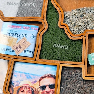 US Travel Map Shadow Box for Travel Memories, Display Stand - Etsy