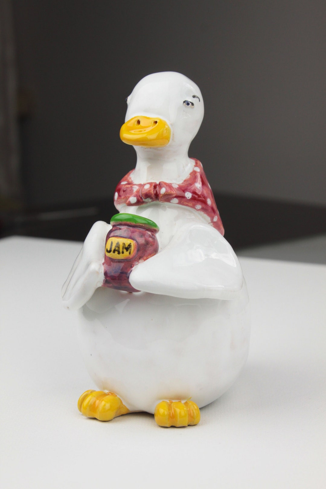 Duck With Jam Figurine, Ceramic Mother Goose, Funny Duck, Christmas ...