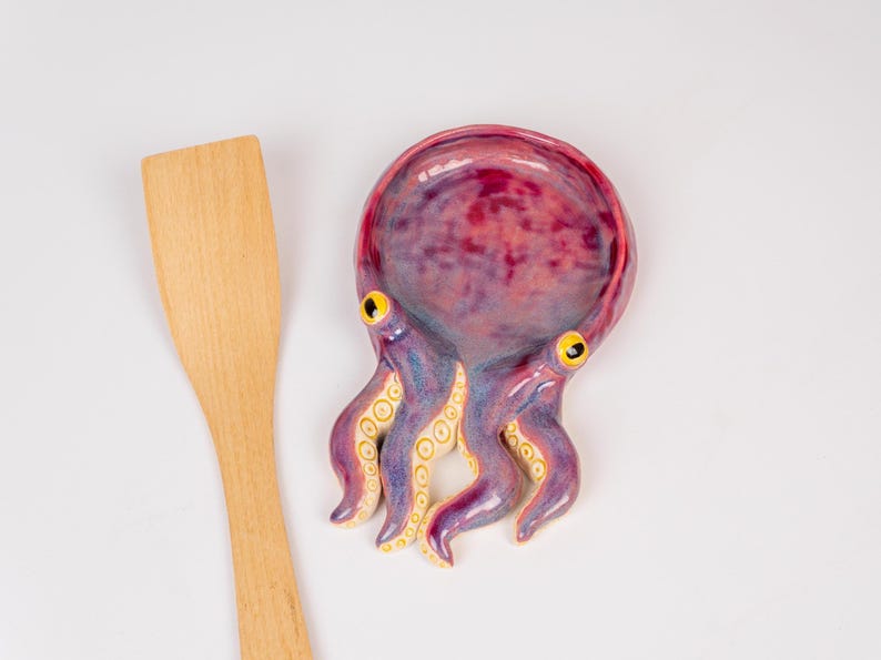 Octopus Spoon Rest, Kitchen Decor, Kitchen Gift, Ceramic Spoon Rest - Etsy