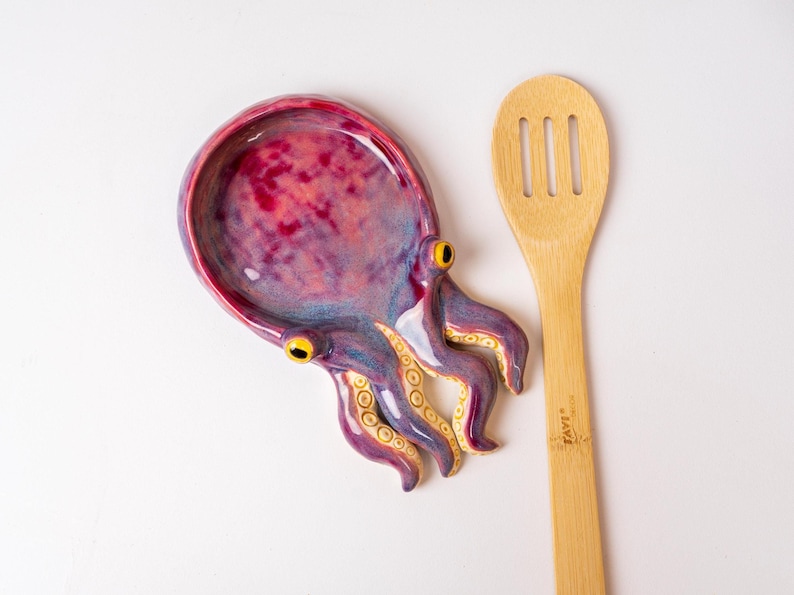 Octopus Spoon Rest, Kitchen Decor, Kitchen Gift, Ceramic Spoon Rest - Etsy