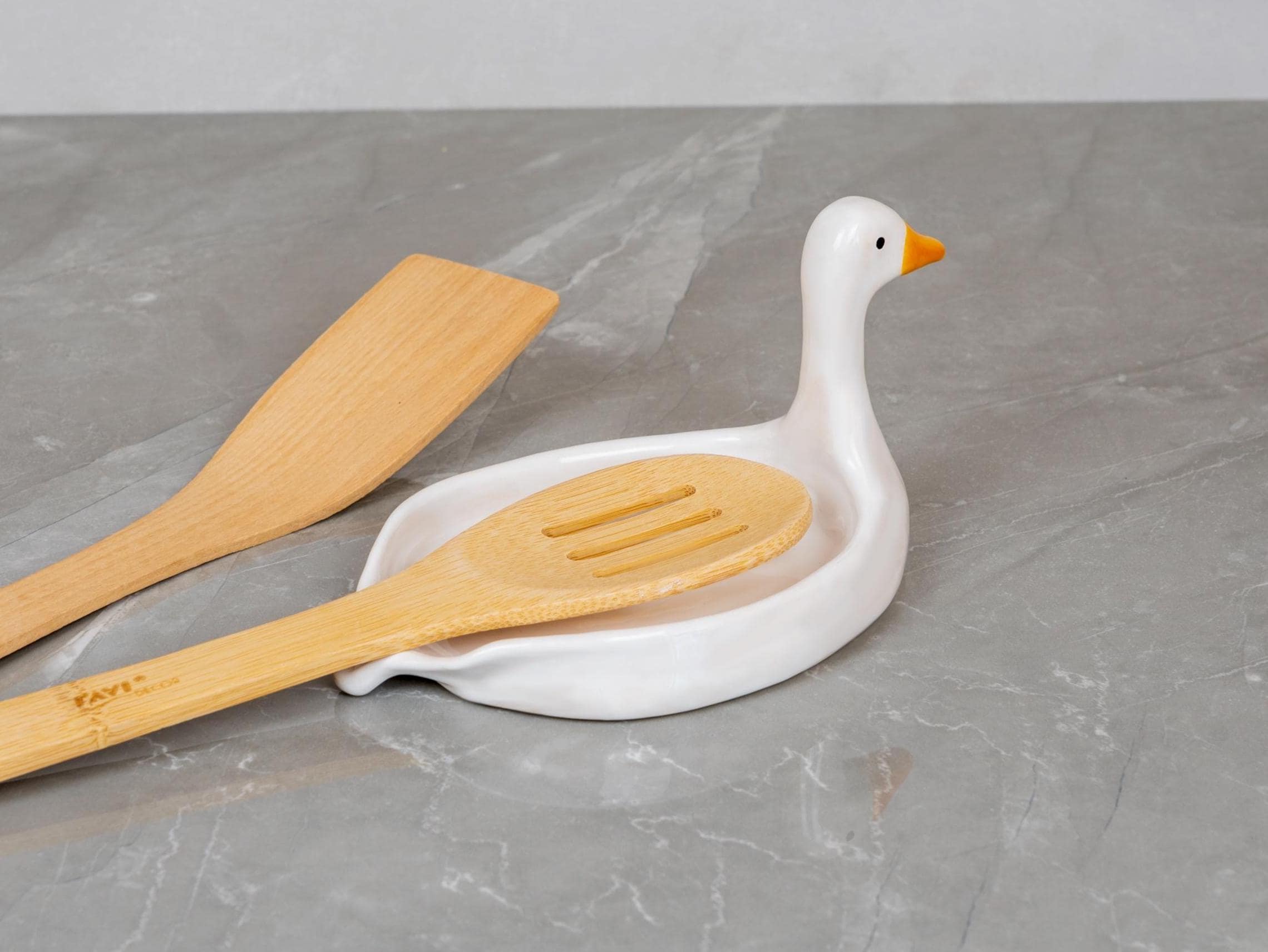 Goose Spoon Rest - White Duck Ceramic Kitchen Decor - Etsy