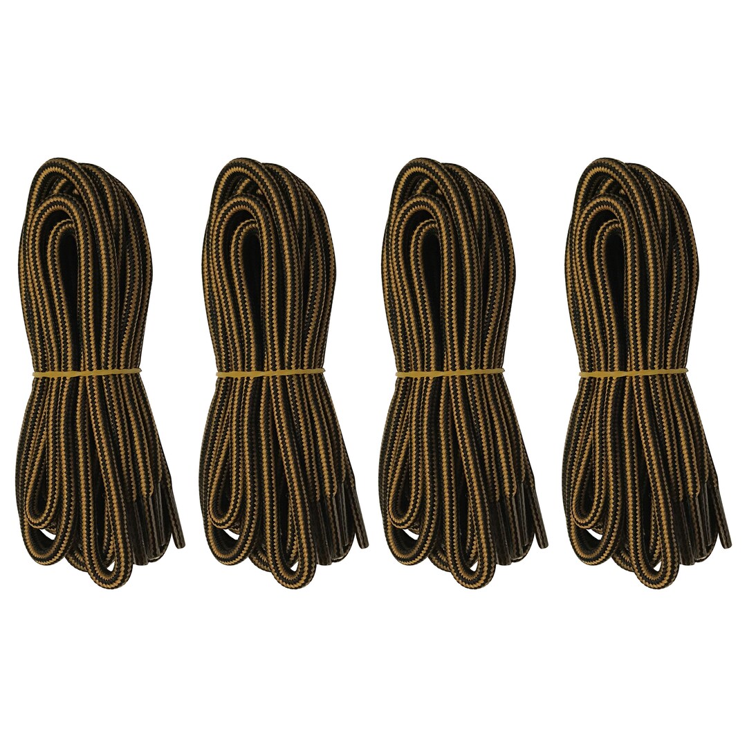 4 Pairs Heavy Duty Round Black/brown Shoelaces Boot Laces 36 39 40 45 ...