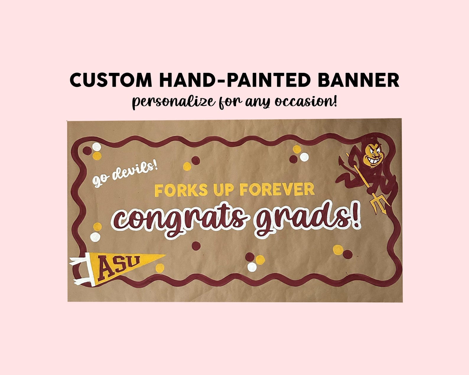 Custom Hand-painted Craft Paper Banner - Etsy
