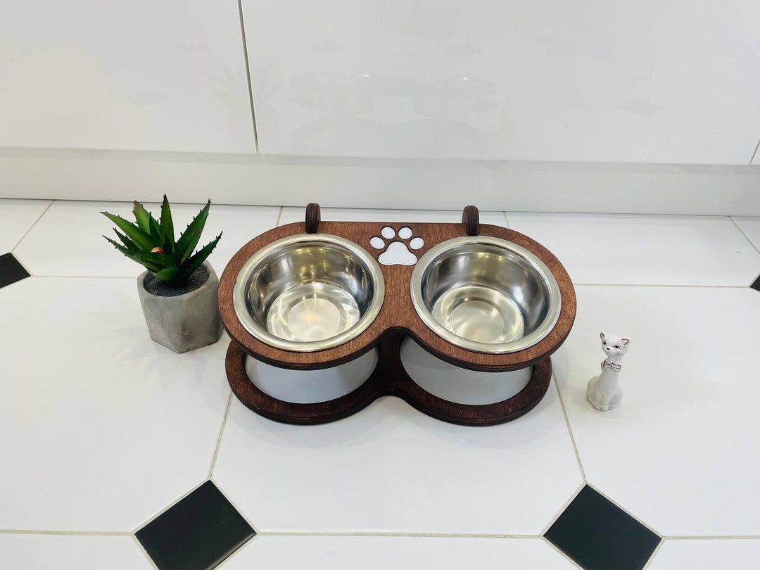 Modern Cat Furniture Elevated Cat Bowl Dog Bowl Stand Cat Bowl Stand ...