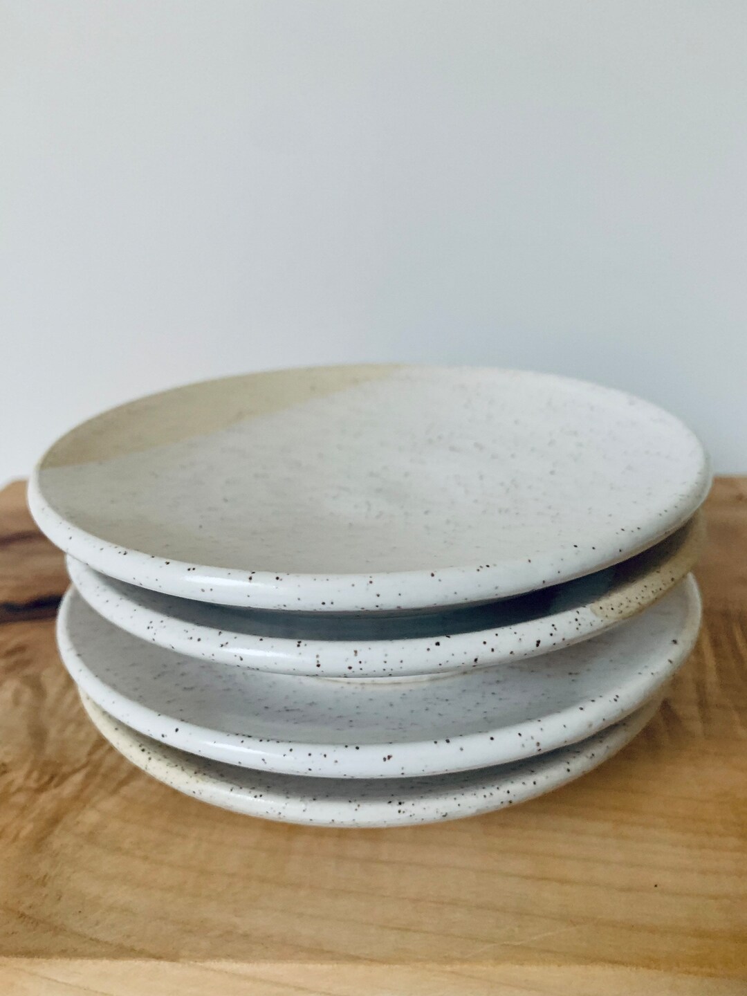 Unique Handmade, Ceramic, Speckled, Glossy, White, Cream, Speckled ...